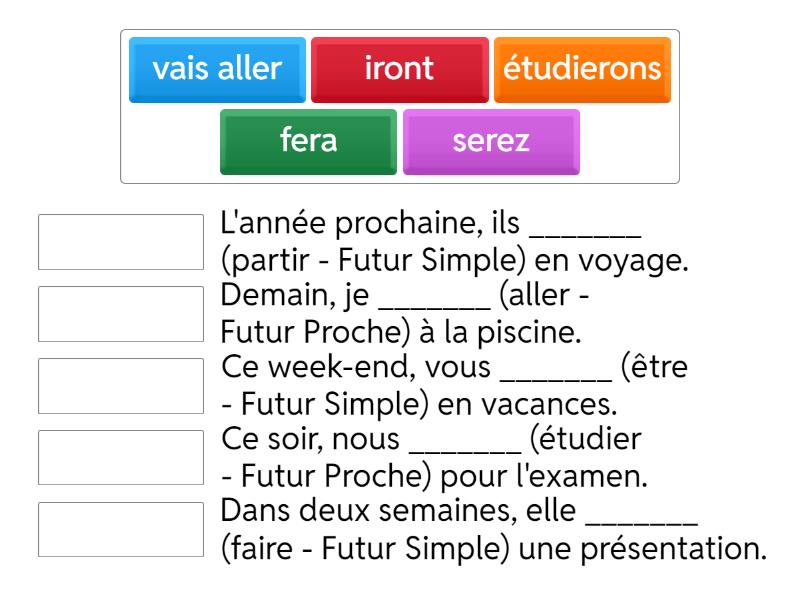 Exercice : Conjugaison des verbes au Futur Proche et Futur Simple ...