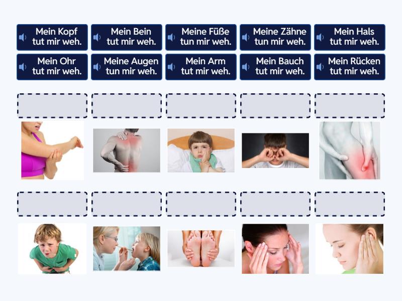 Was tut weh? (Körper/Gesundheit) - Match up