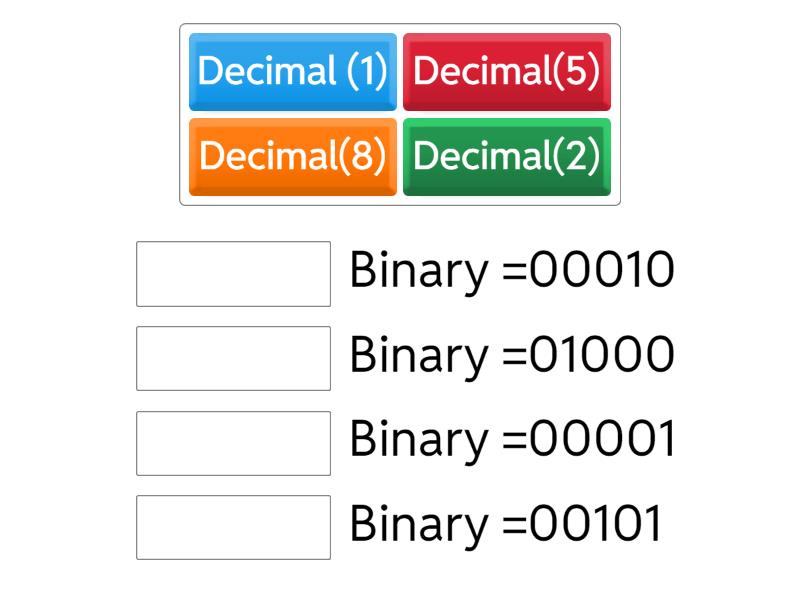 Binary Decimal - Match up