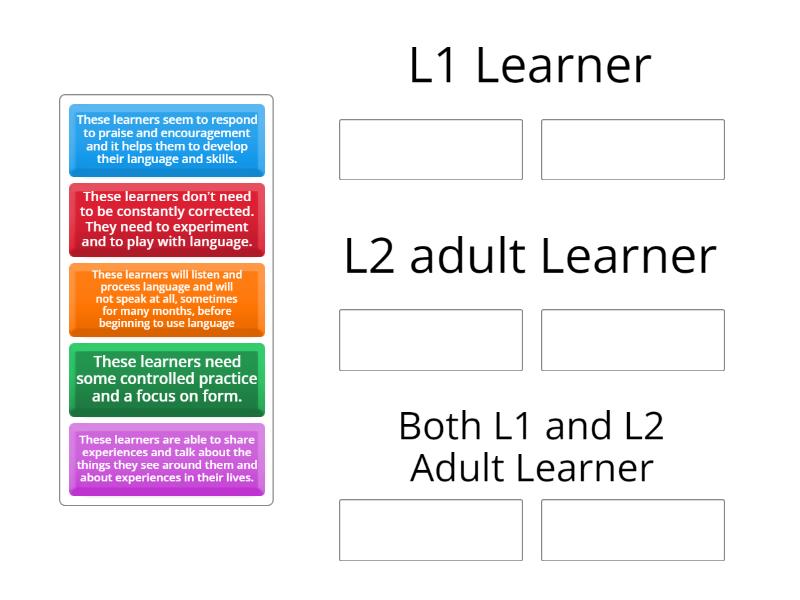 TKT Sample Task: L1 & L2 Learning - Group sort