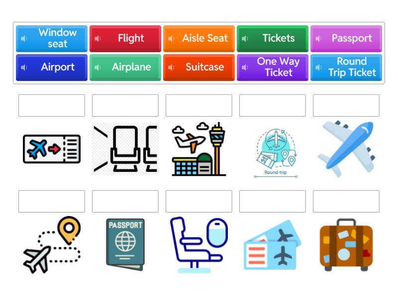 Airplane Vocabulary Easy II - Match up
