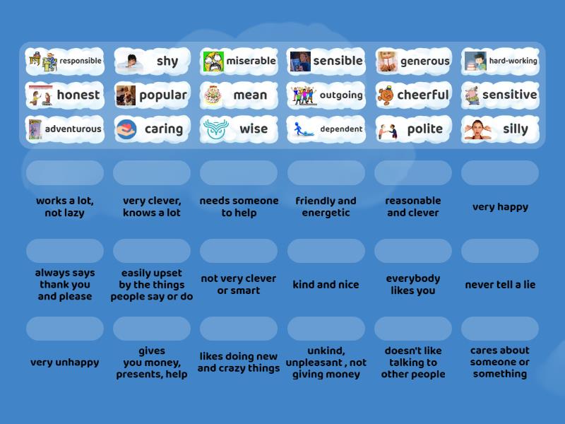 Focus 2 Unit 1 Adjectives - Match up