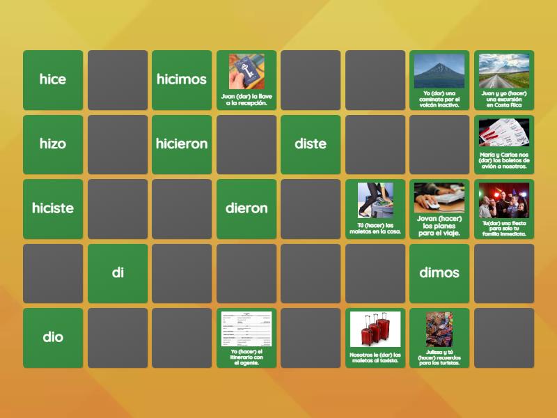 Pretérito Irregular - Matching pairs