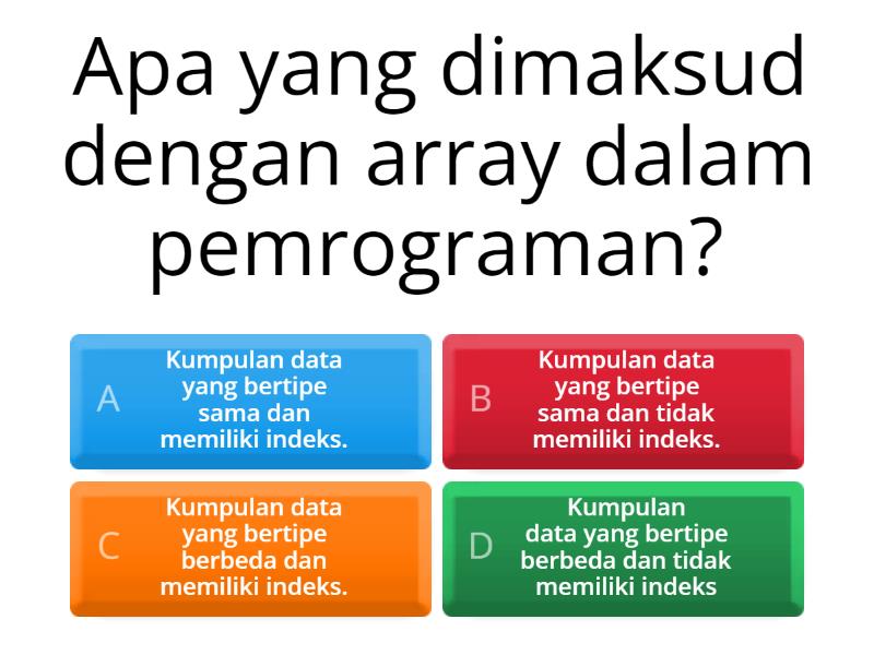 Soal Latihan Tentang Array - Quiz