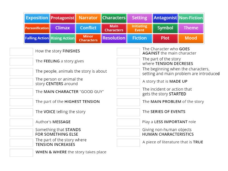 Literary Elements - Match up