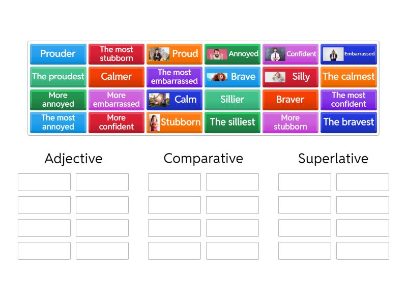 Comparative, superlative - Group sort