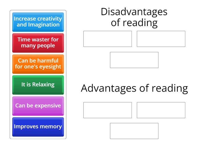 Advantages and Disadvantages of reading - Group sort