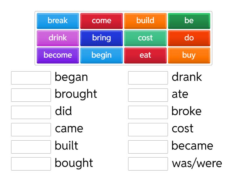 Irregular verbs - Match up