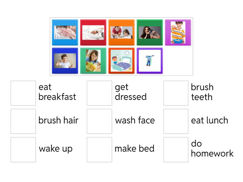 Morning and Afternoon Routines - Match up