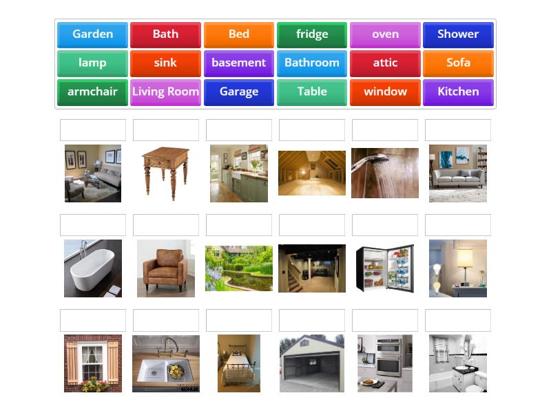 House vocab - rooms and items - Match up