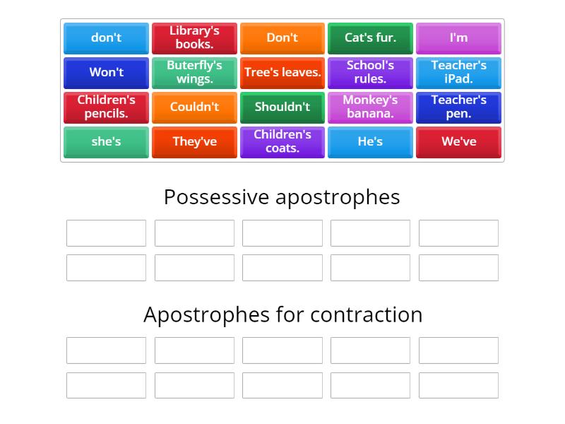 Apostrophes - Group sort