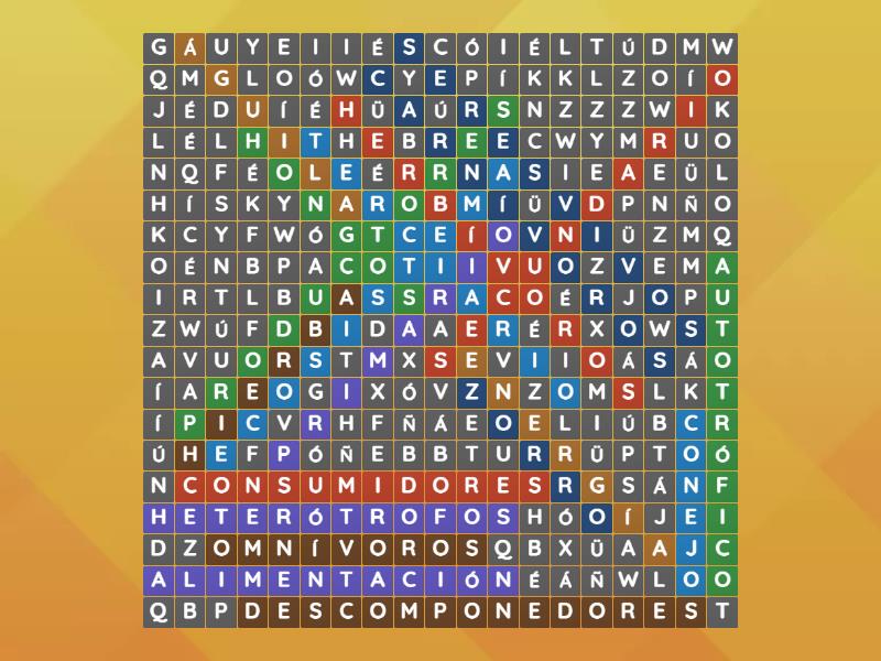 Cadena Alimentaria - Sopa de letras