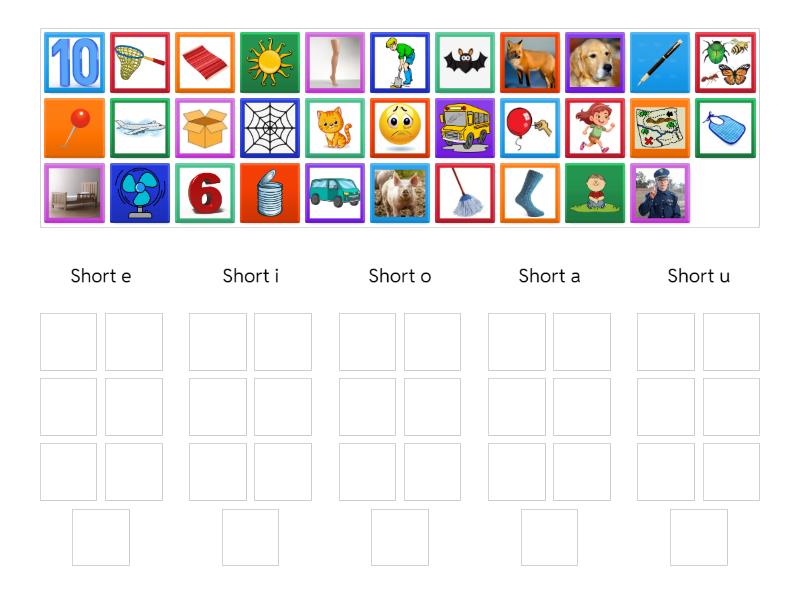 Short Vowel Sorting - Group sort