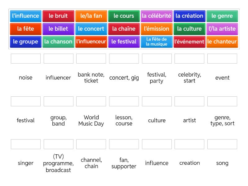Foundation Music Nouns Part One - Match up