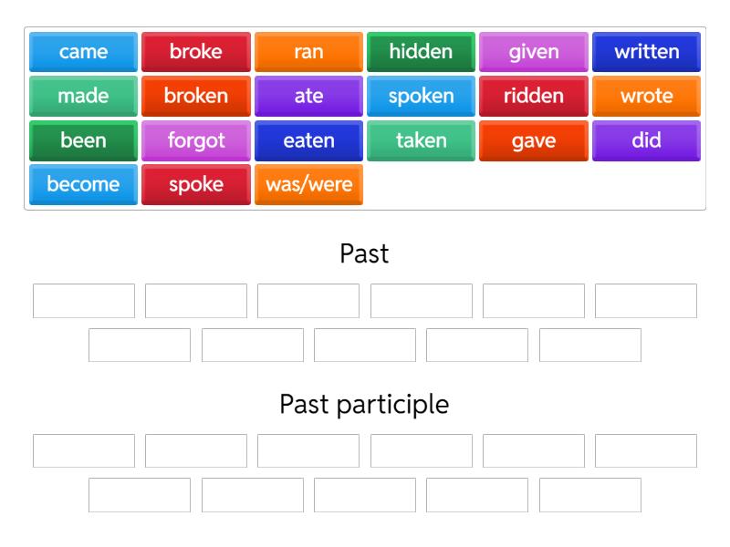 IRREGULAR VERBS - Group sort