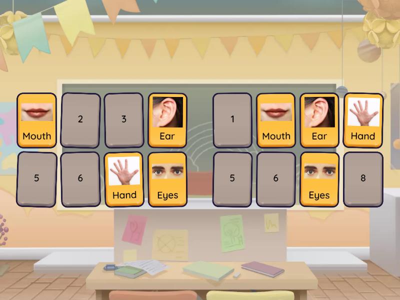 Body parts memory game - Matching pairs