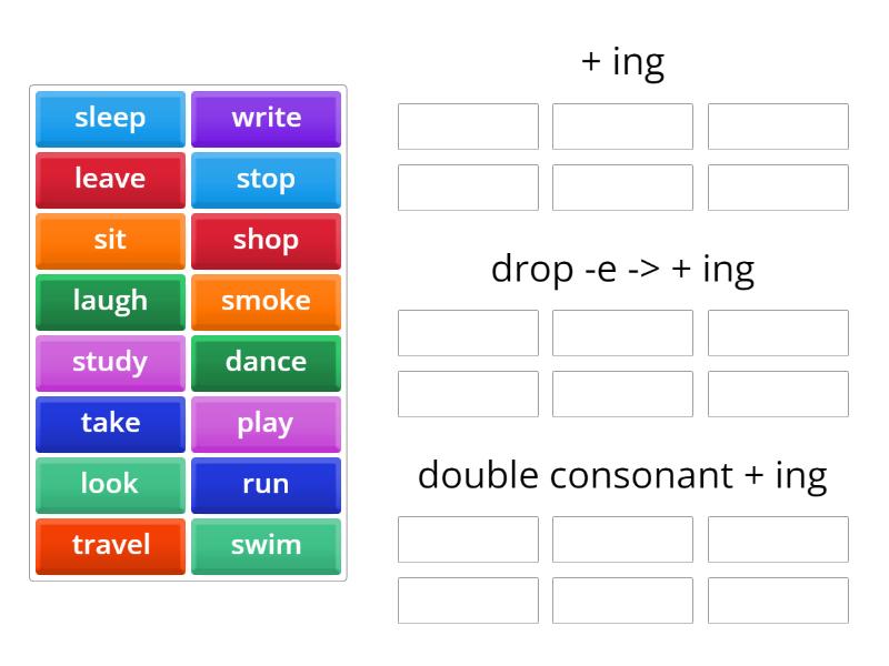 Add -ing - Group sort