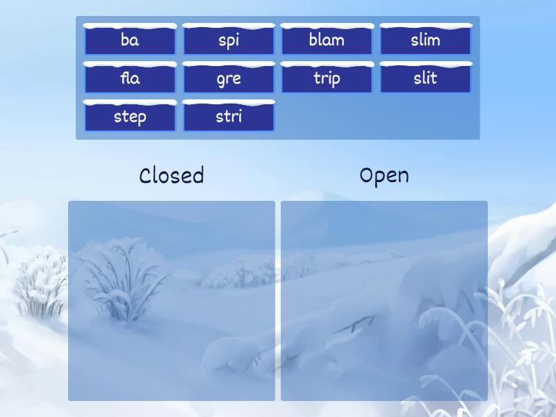 Syllable Sort - Closed and Open Syllables - Categorize