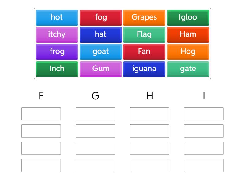 Beginning Letter Sorting - Group sort