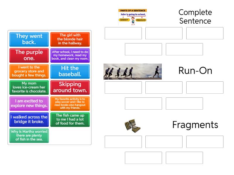 Complete, Fragments, & Run-Ons - Group sort