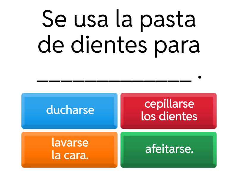 Verbos Reflexivos y los objetos de baño - Quiz