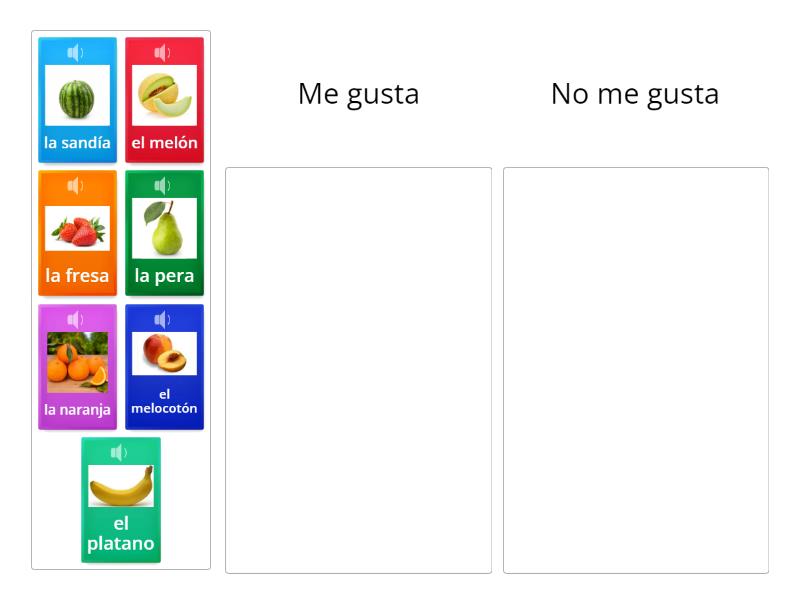Me gustan las frutas KS1 - Categorize