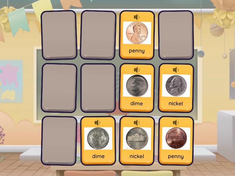USA Coins Memory Game - Matching pairs