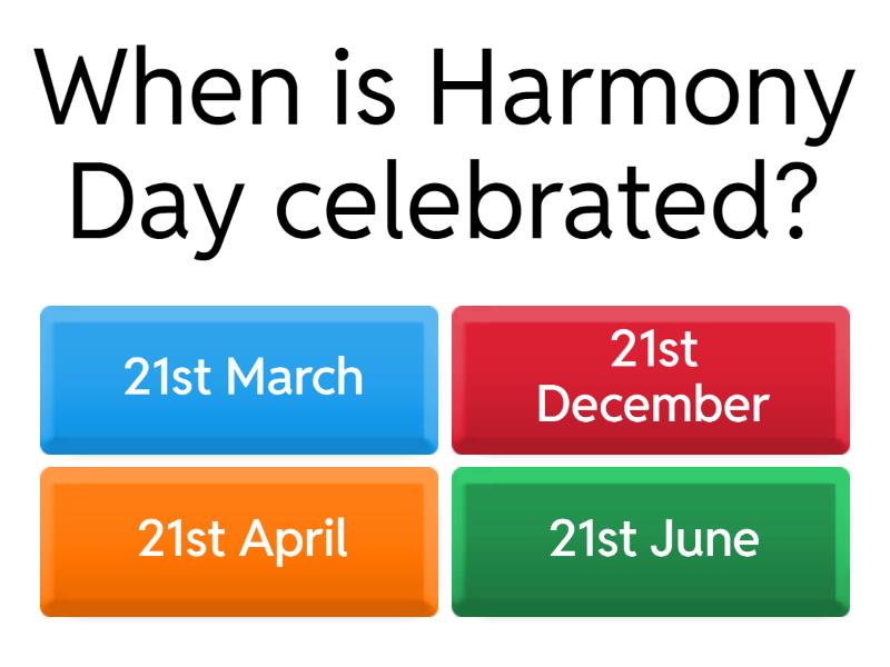 Harmony Day - Quiz