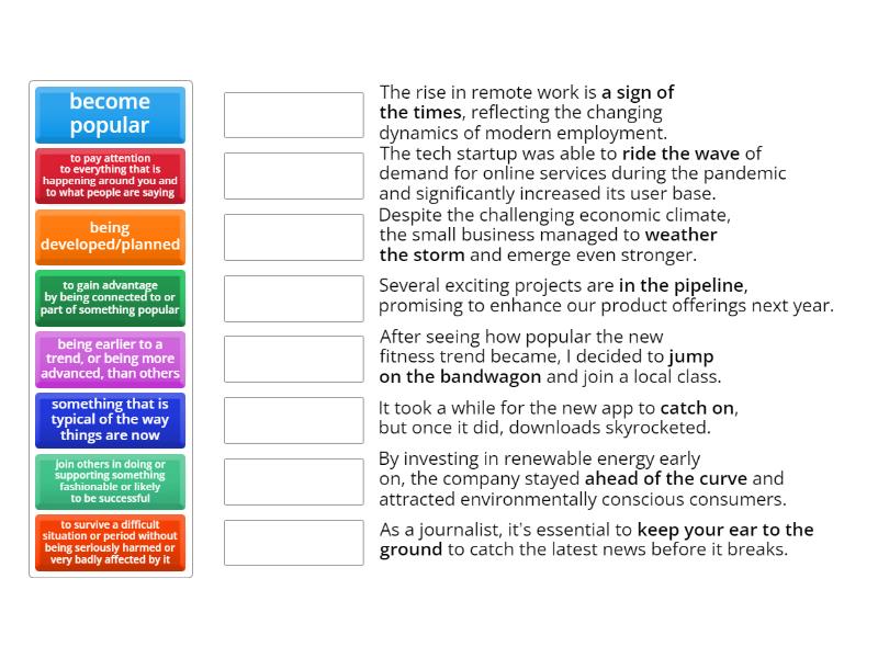 Trend idioms/phrases - Match up