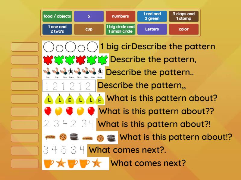 Patterns Grade 2 - Match up
