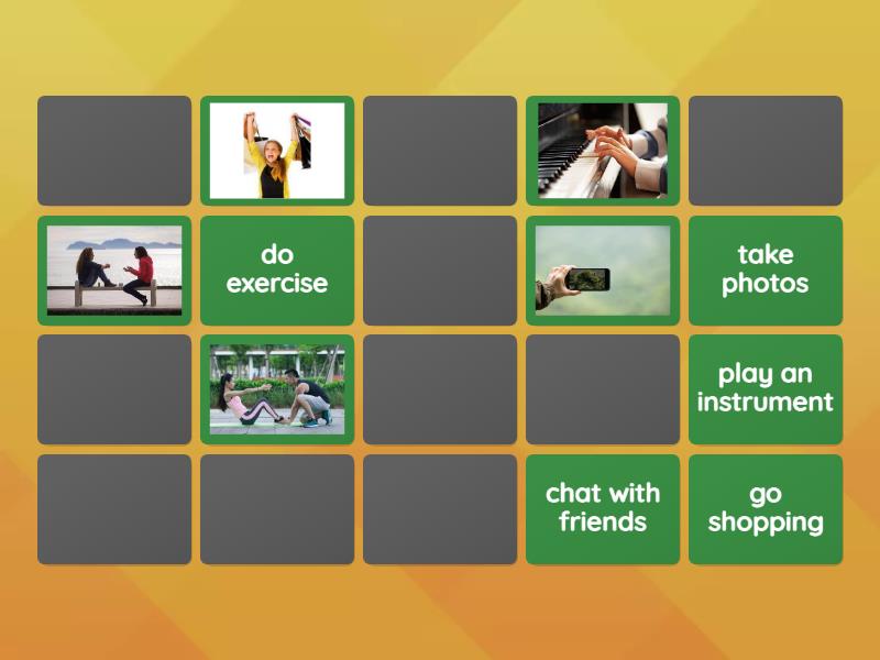 Hobbies and interests - Matching pairs