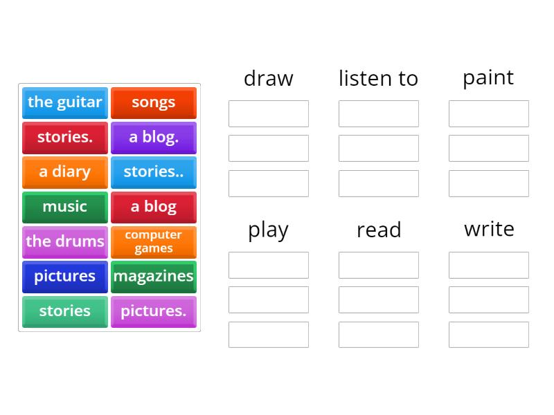 Free-time activities - Group sort