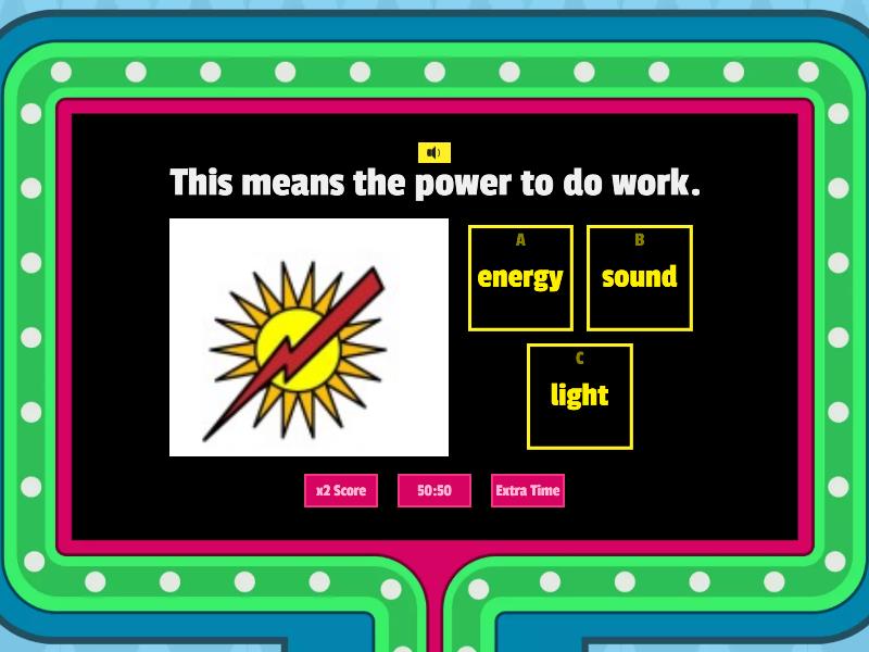Unit 27- All About Light and Sound - Gameshow quiz
