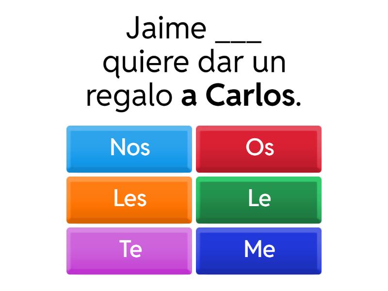 Pronombres de objeto Indirecto - Quiz