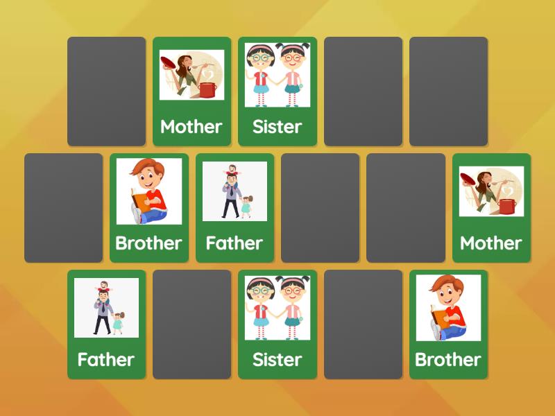 MEMORY GAME FAMILY MEMBERS - Matching pairs