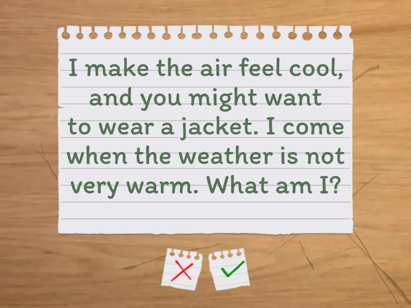 weather conditions riddles - Flash cards
