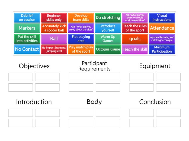 Coaching Plan Structure - Group sort