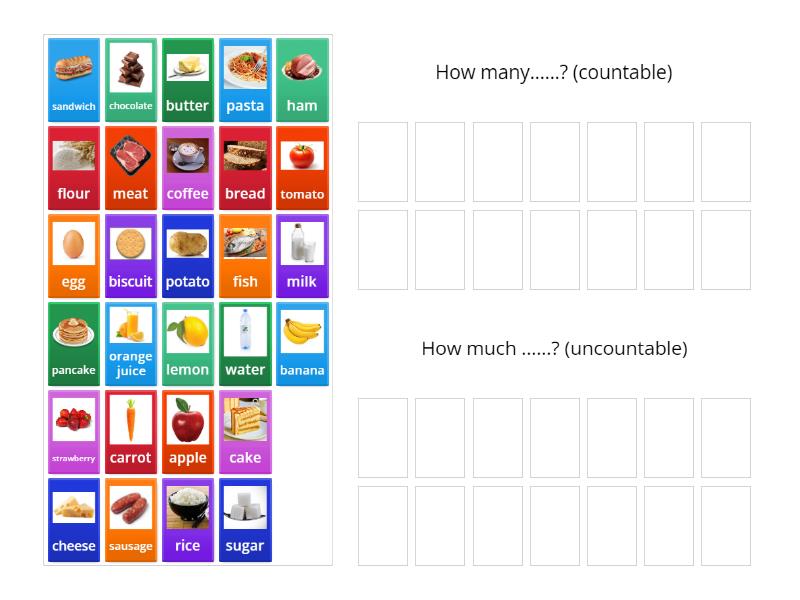 GG 2, Unit 2.2. Countable and uncountable - Group sort