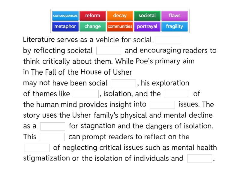 How can literature serve as a vehicle for social change? - Complete the ...