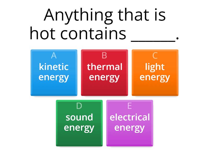 Natural Science Unit 5 Forms of energy - Quiz