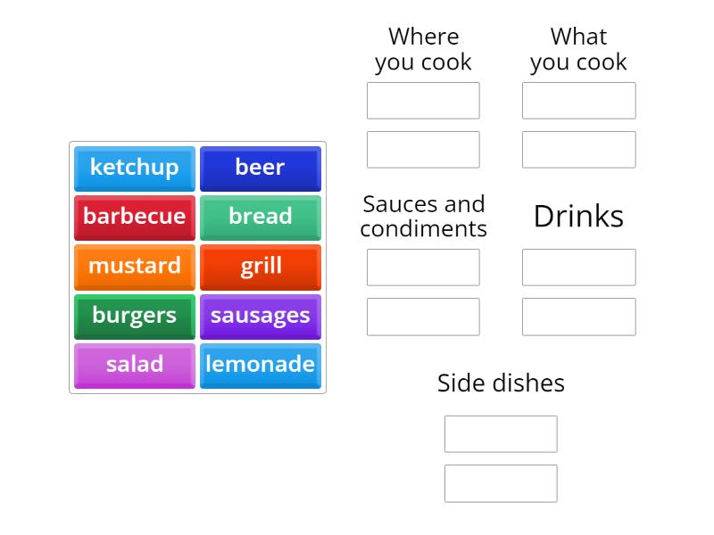 At a barbecue - Group sort