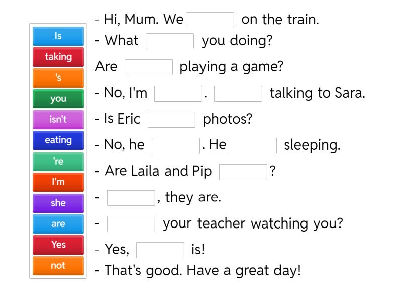 Academy Stars 3_Unit 6_Present continuous question forms - Complete the ...
