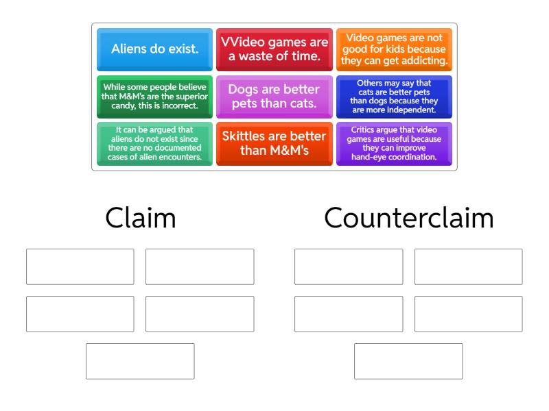 Claim & Counterclaim - Group sort