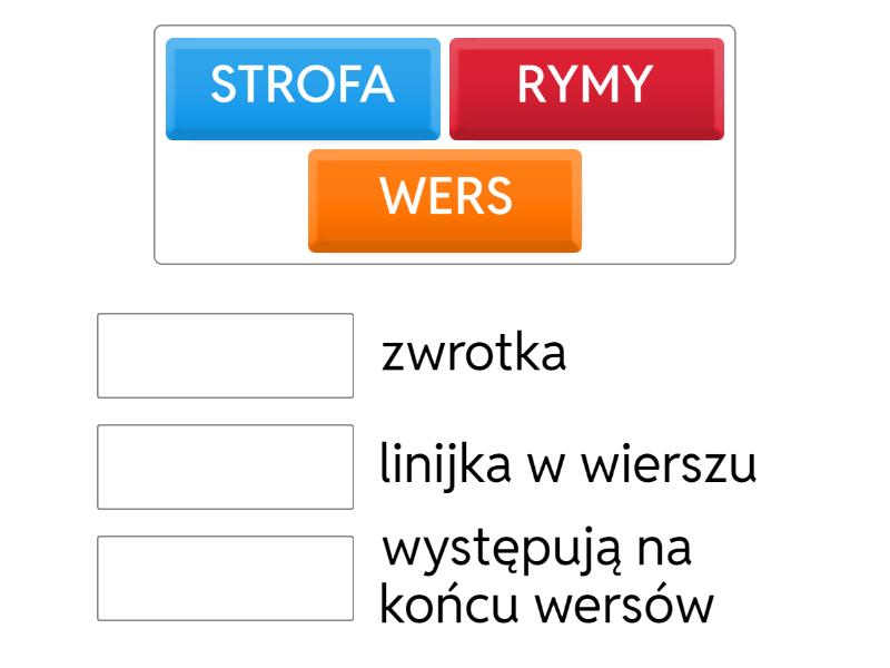 Budowa wiersza - Match up