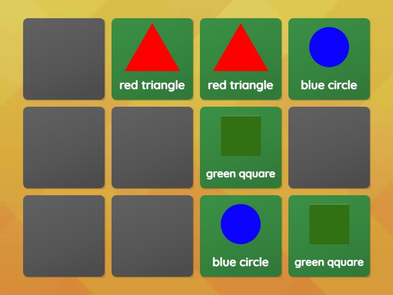 Memory Game: Shapes and Colors - Matching pairs