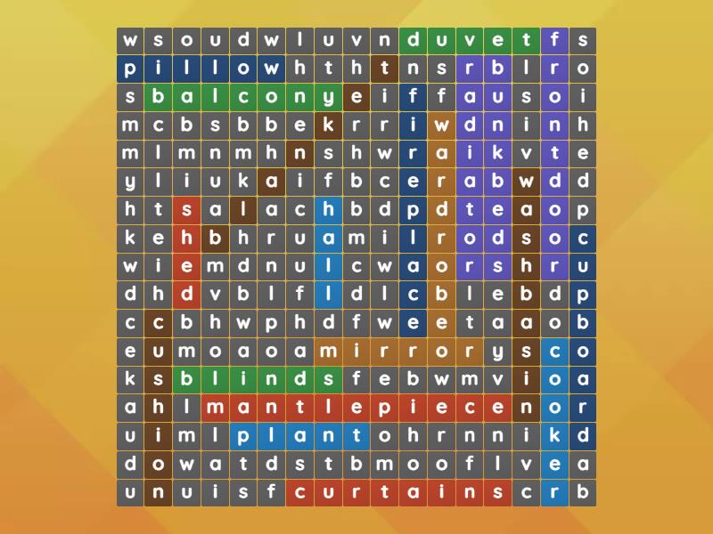 House vocabulary (wordsearch) - Sopa de letras