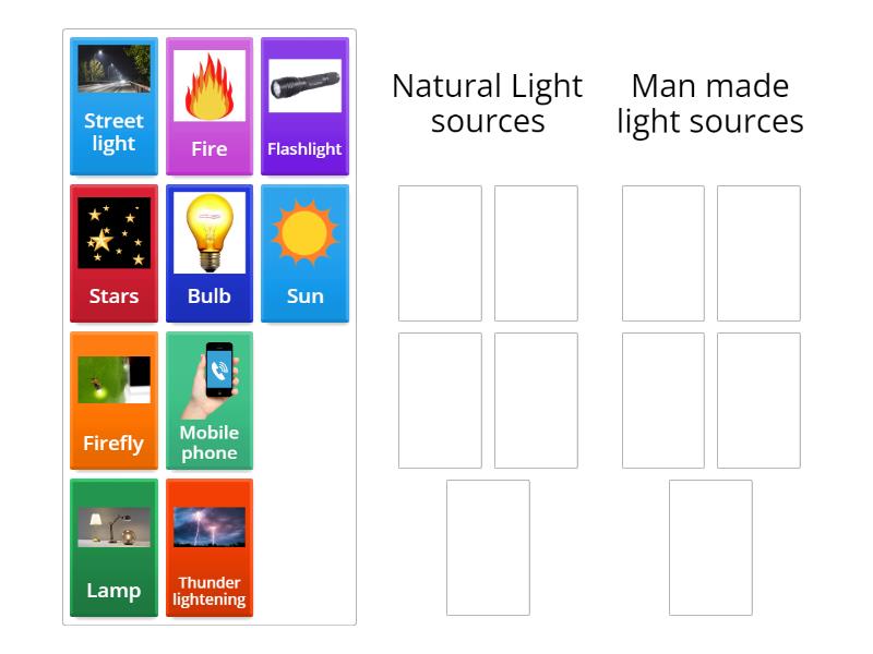Light Sources - Group sort