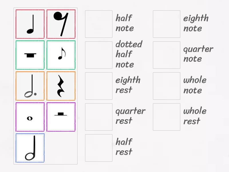 Note and Rest Value Names (US) - pre-A - Match up