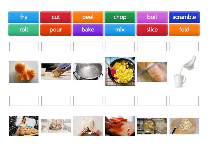 VERBS FOOD IELTS - Match up