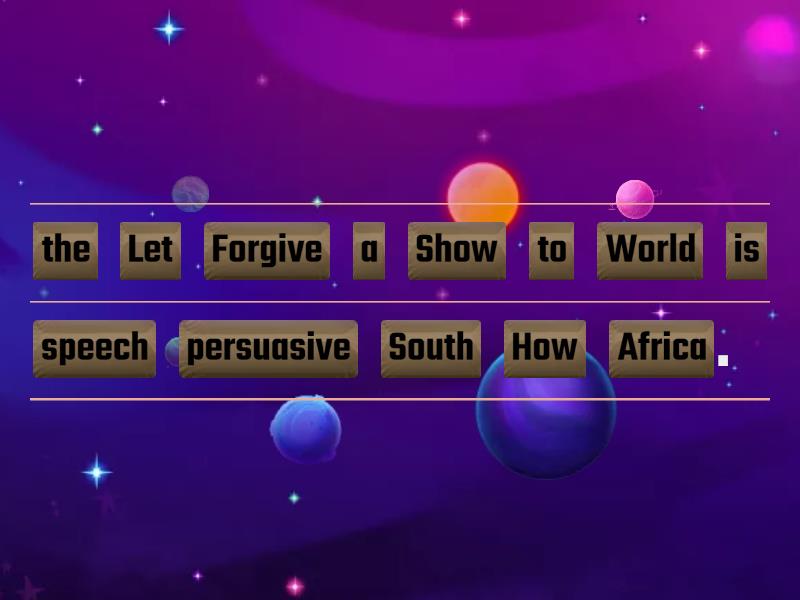 Let South Africa Show the World How to Forgive - Unjumble